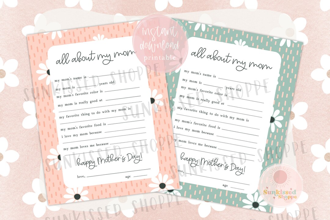 Mother's Day Printable Mother's Day Interview - Etsy
