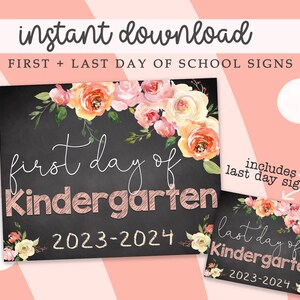 First Day of Kindergarten Sign Printable First Day of School Sign ...