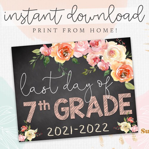 Editable Last Day of School Sign Printable Sign Personalized - Etsy
