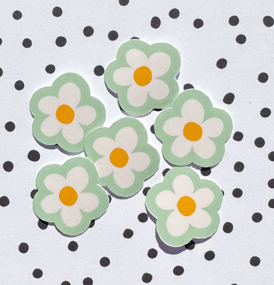 Daisy Sticker Pack, Small Glossy Daisy Stickers, Set of 6, Trendy Cute ...