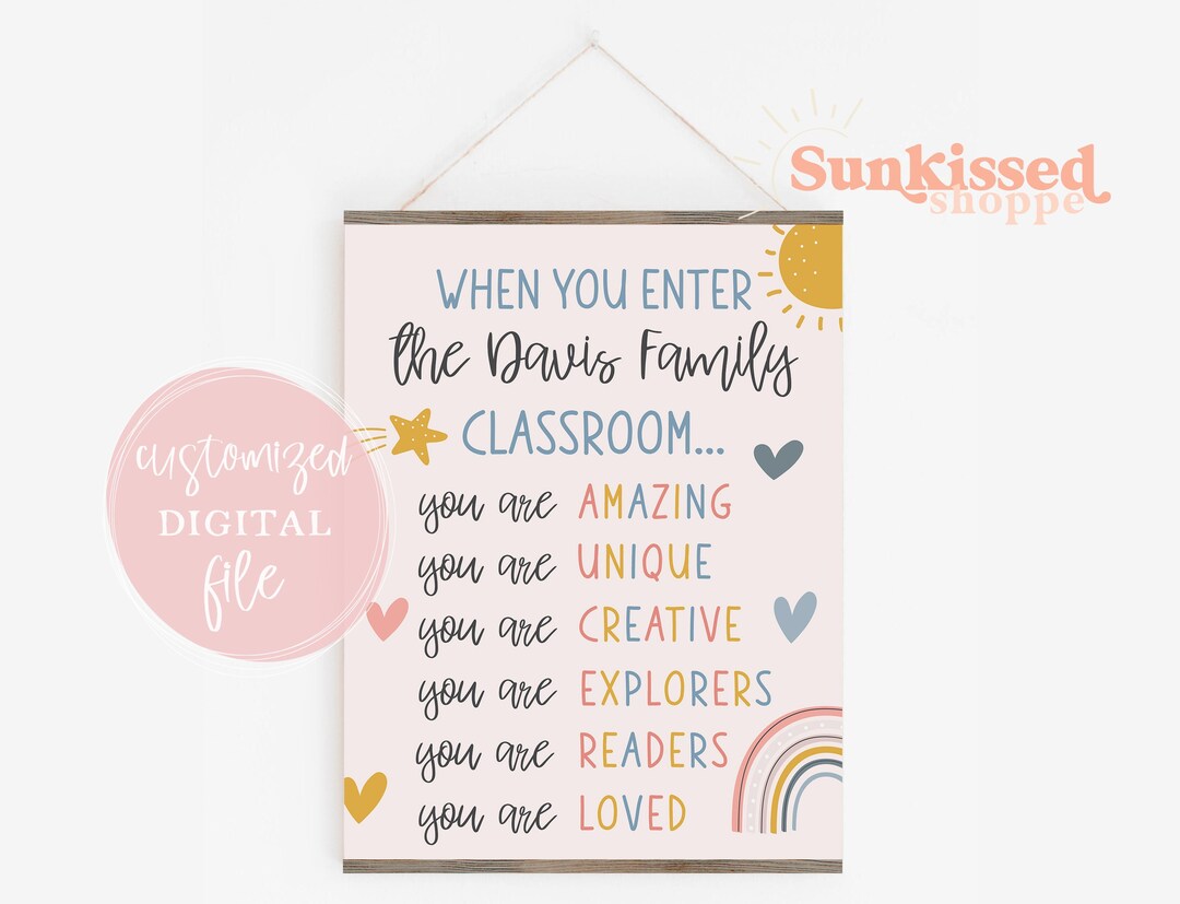 Classroom Decor Printable Customized Homeschool Classroom - Etsy