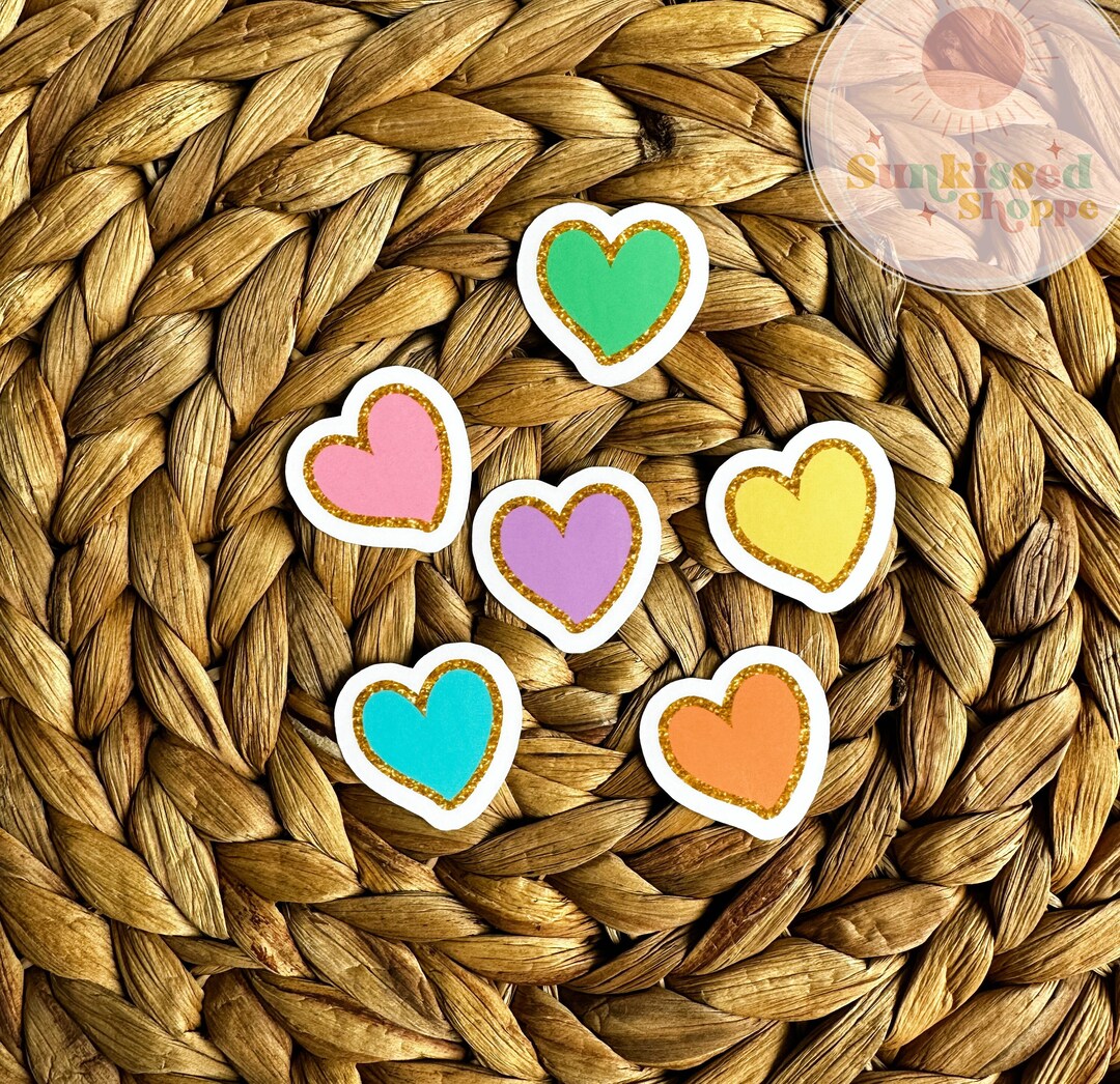 Mini Chenille Hearts Sticker Pack, Colorful Stickers, Y2k Stickers ...