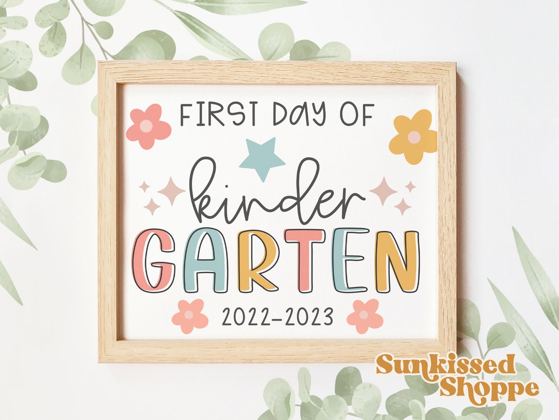First Day of Kindergarten Sign Boho First Day of School Sign - Etsy