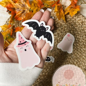 Pink Halloween Sticker Pack, Spooky Cute Sticker Pack, Pastel Halloween ...