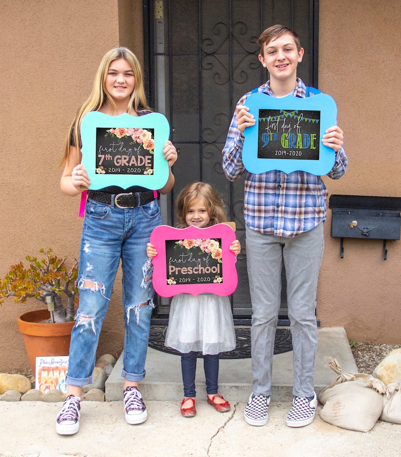 First Day of 7th Grade sign Printable First Day of School | Etsy