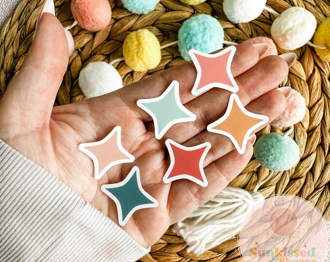 Mini Sparkles Sticker Pack, Colorful Stickers, Boho Stickers, Water ...