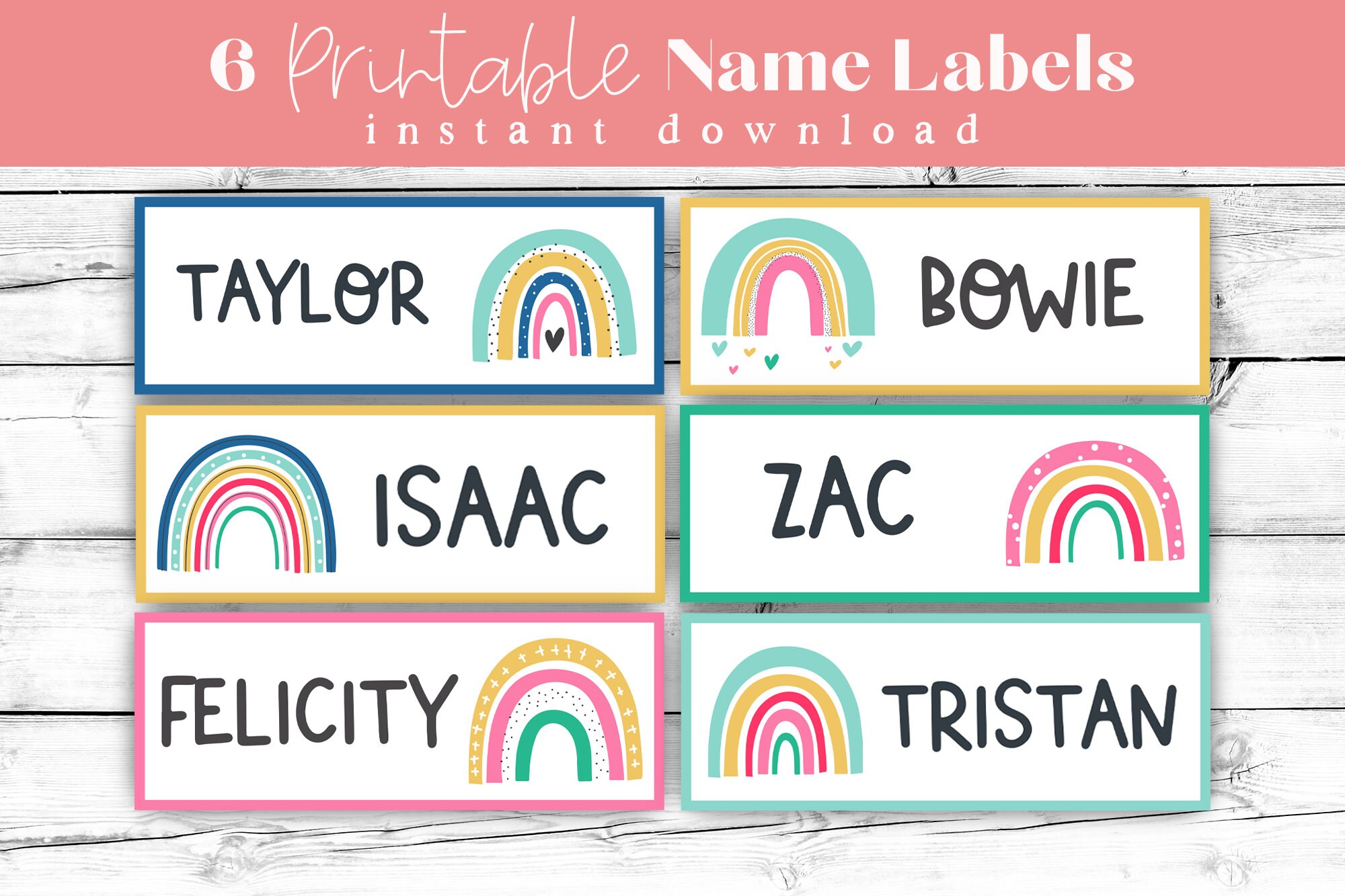 Classroom Name Tags Rainbow Classroom Name Labels Classroom - Etsy ...