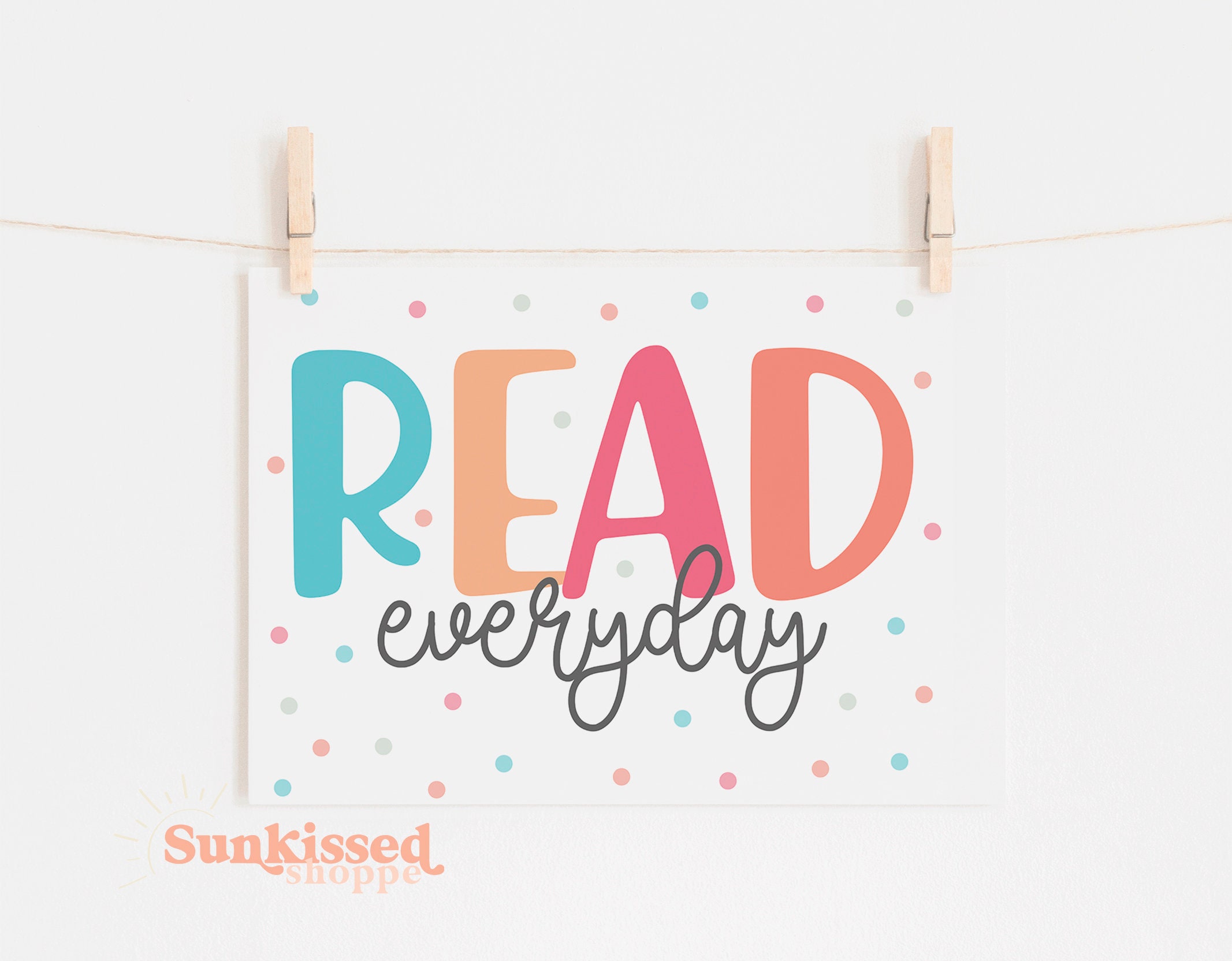 Read Everyday Sign Printable Classroom decor Homeschool | Etsy