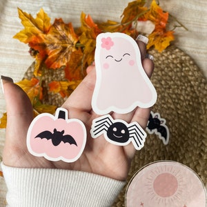 Pink Halloween Sticker Pack, Spooky Cute Sticker Pack, Pastel Halloween ...