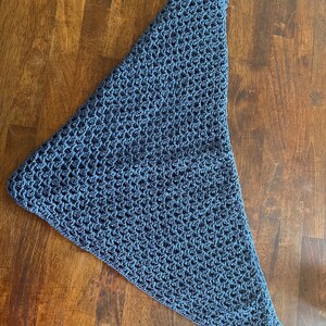 Sapphire Handmade Crochet Triangle Shawl - Etsy