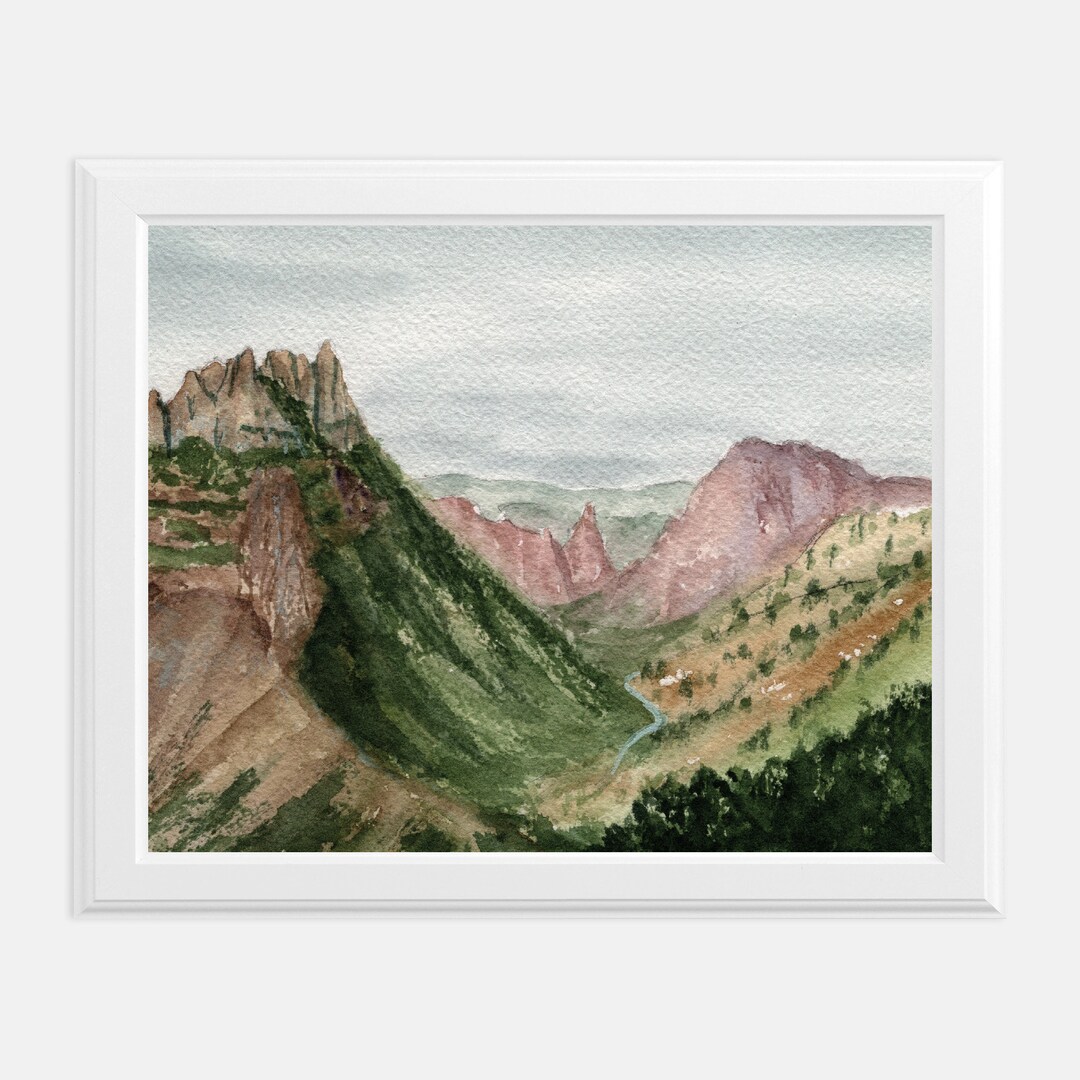 Watercolor Big Bend Texas National Park Art Print | Watercolor West ...