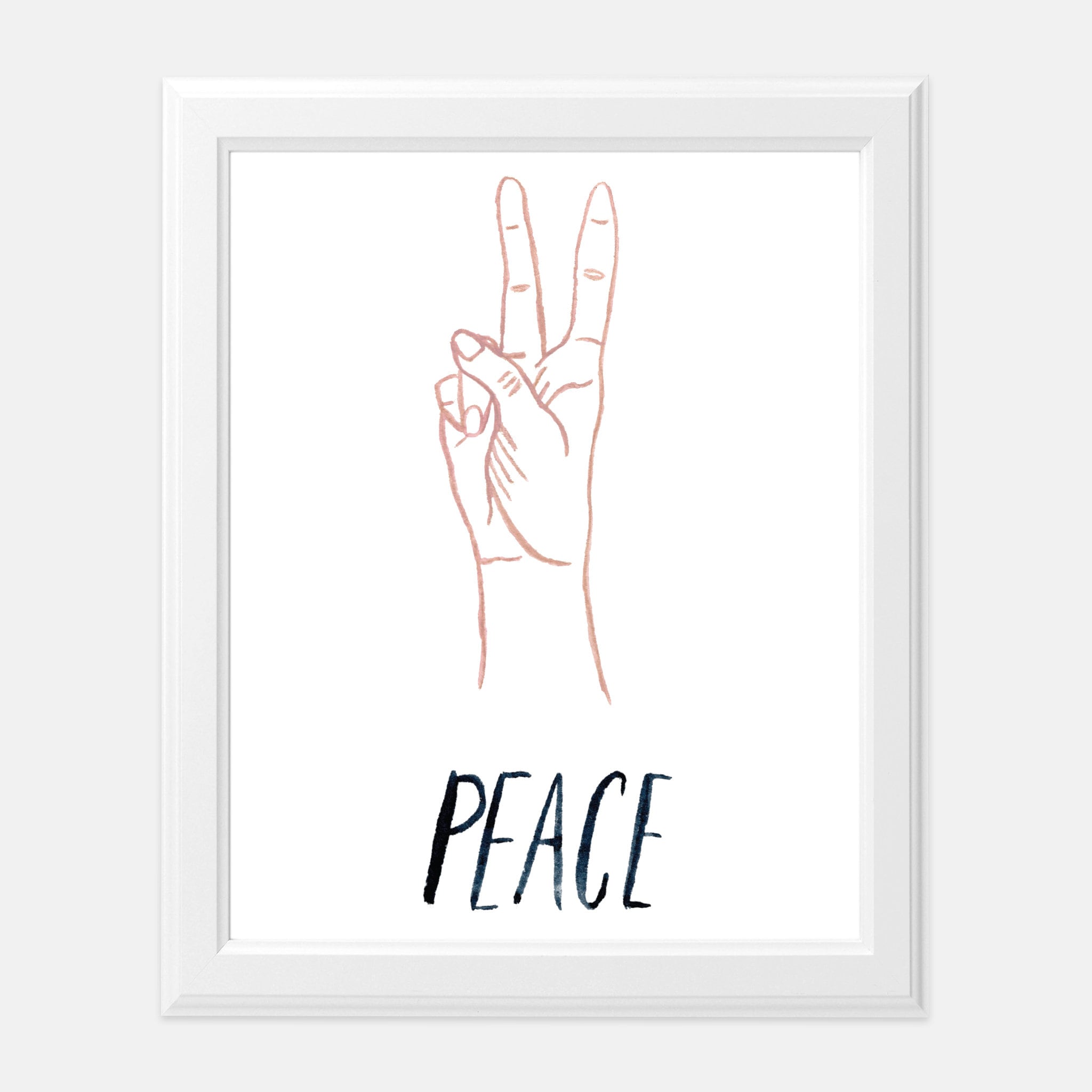 Peace- American Sign Language Minimalist Line Art | Sign Language ...