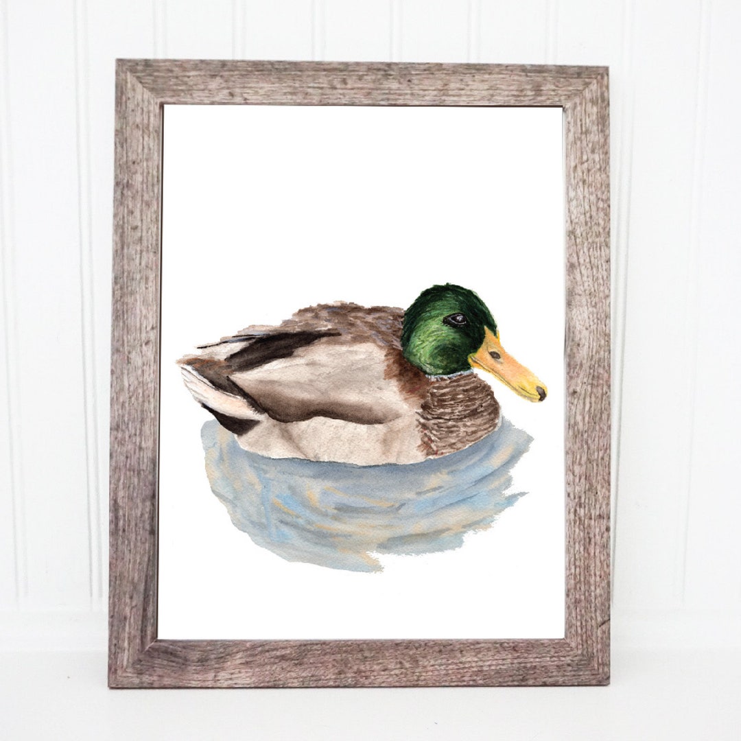 Ente Kunstdruck | Tier Kunst | Waldtiere Kunstdruck | Kinderzimmer Wand ...