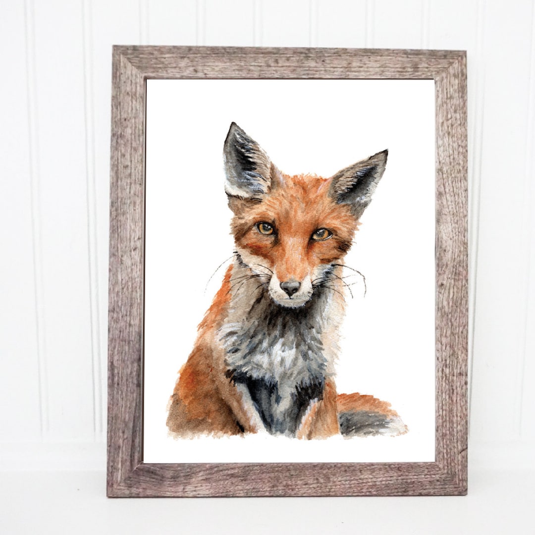 Fuchs Kunstdruck | Kinderzimmer Wand Dekor | Wald Waldtier | Wildtiere Kunst | Füchse | Fuchs ...