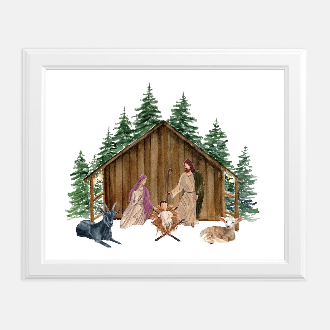 Watercolor Nativity Artwork | Nativity Scene Art | Christmas Nativity ...