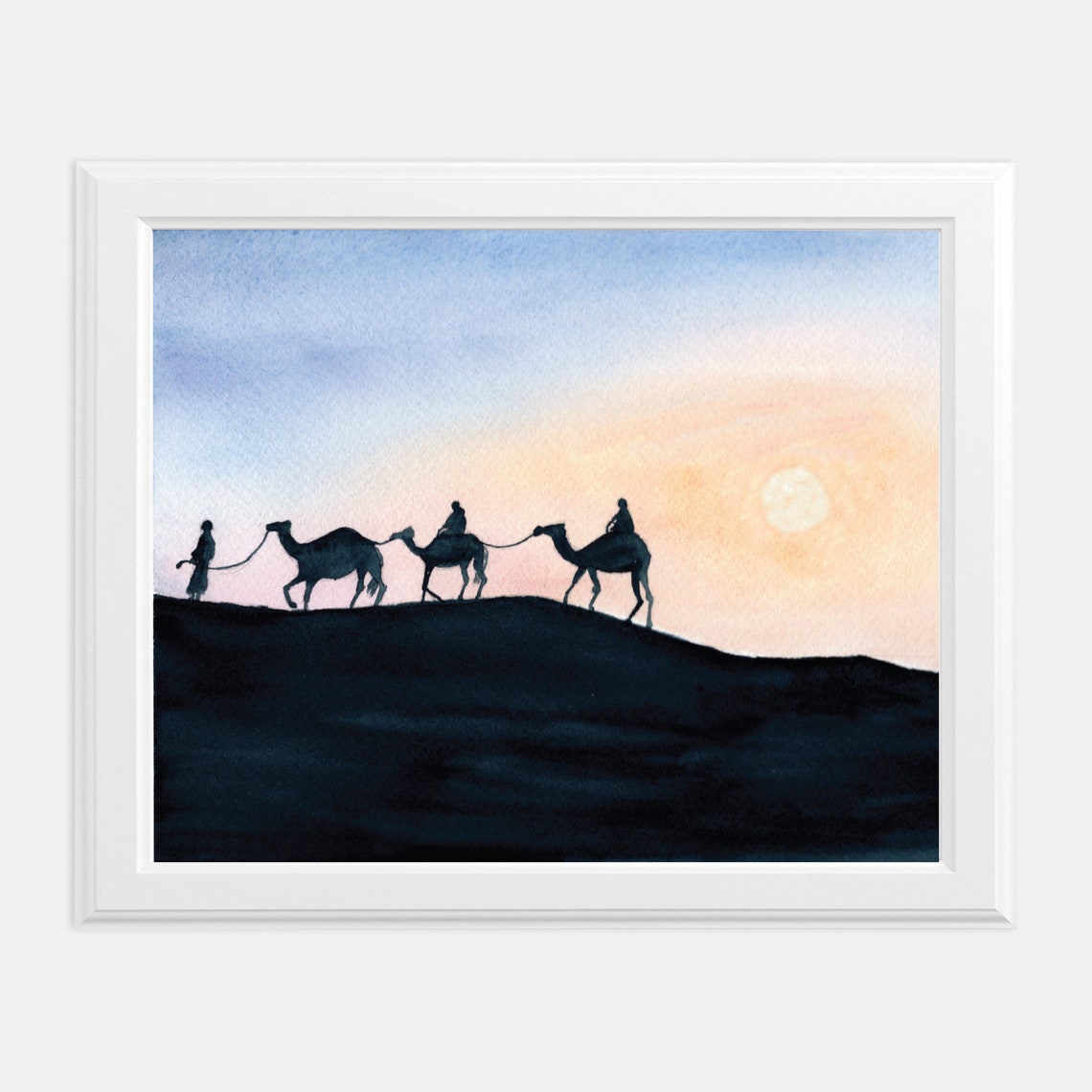 Watercolor Three Wise Men Camels Christmas Art Print | Camel Art Print ...