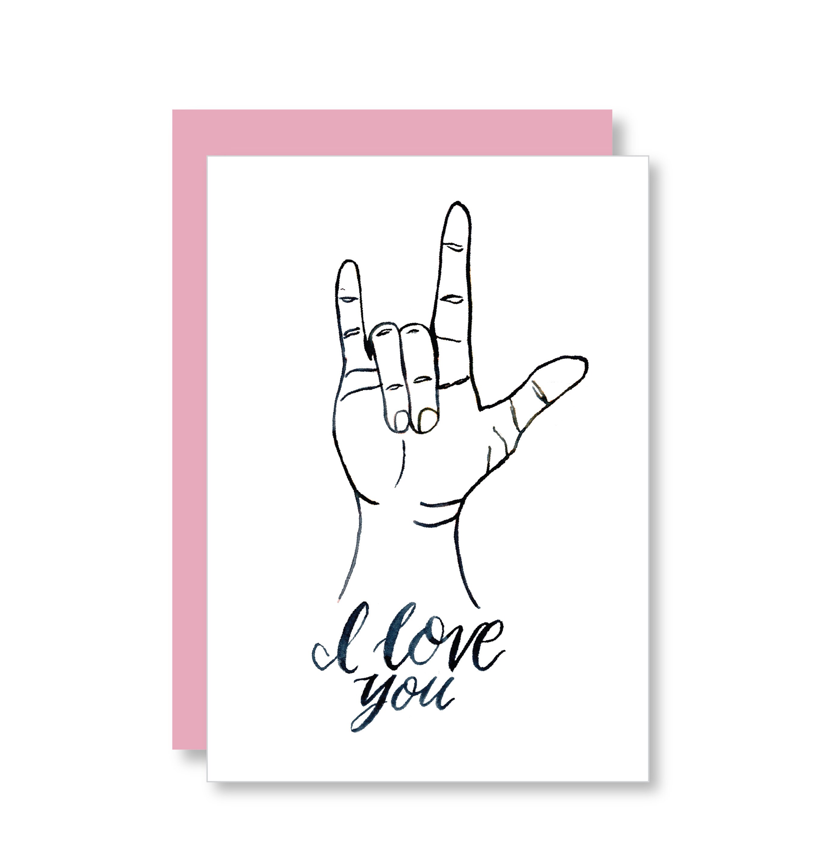 ASL I Love You Valentines Day Greeting Card | Valentines Day Card ...