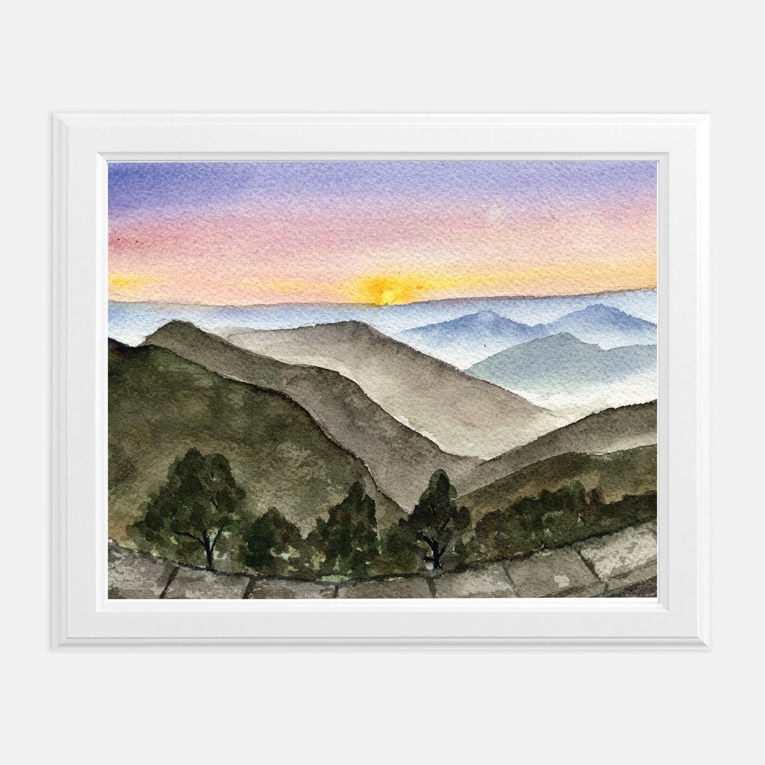 Watercolor Shenandoah National Park Print | Watercolor Painting US ...