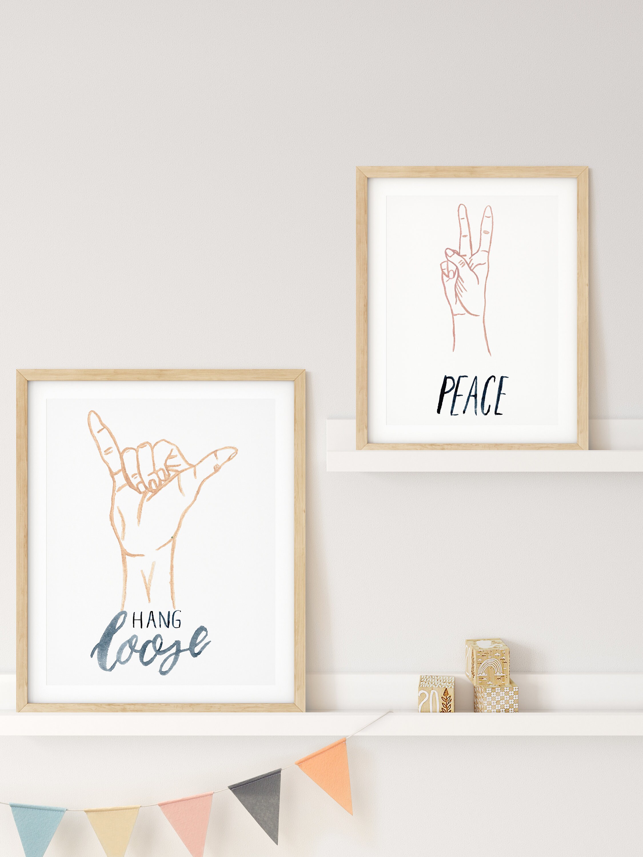 Hang Loose American Sign Language Minimalist Line Art | Sign Language ...