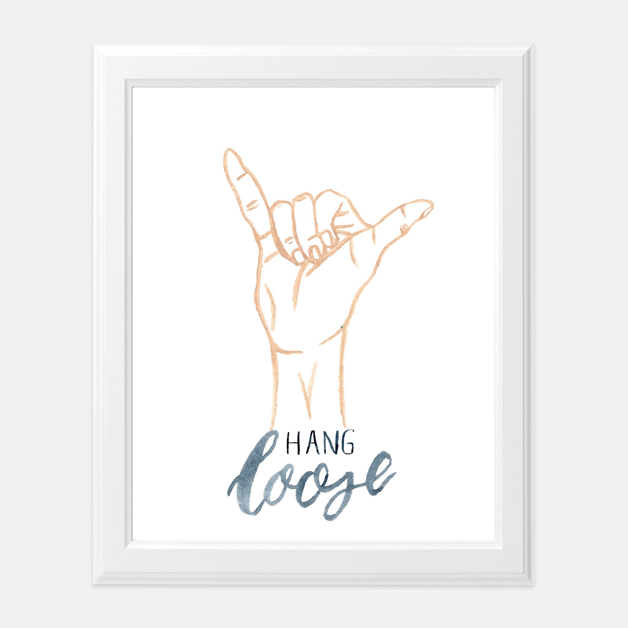 Hang Loose American Sign Language Minimalist Line Art Sign | Etsy