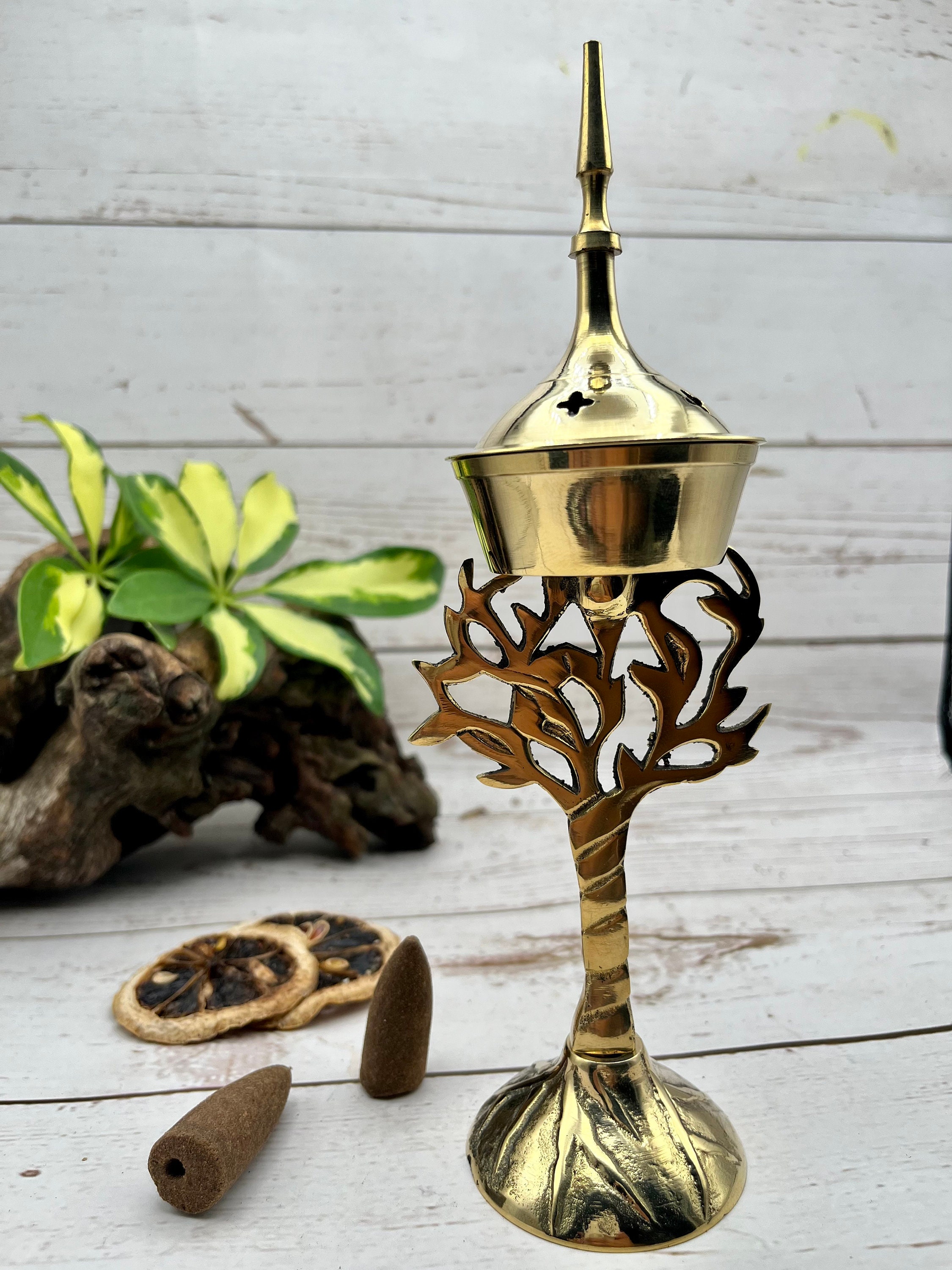 Tree of Life Incense Burner Cone Burner Brass Incense - Etsy
