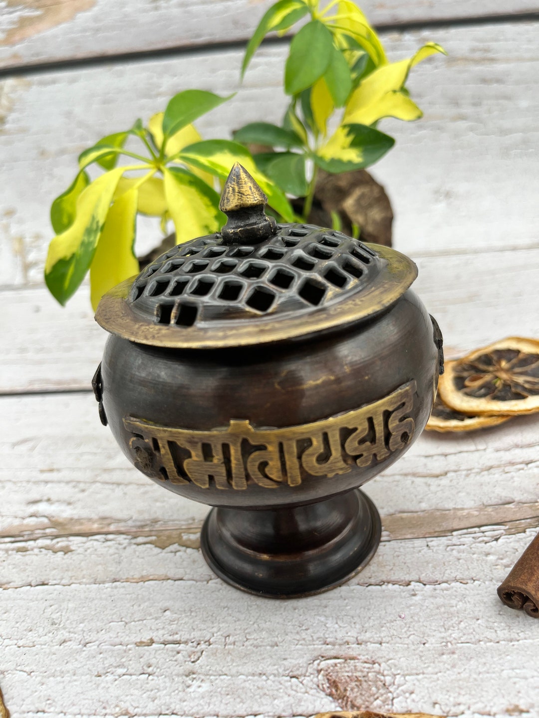 Tibetan Cooper Burner With Om Mani Symbol Loban Burner Censer Burner ...