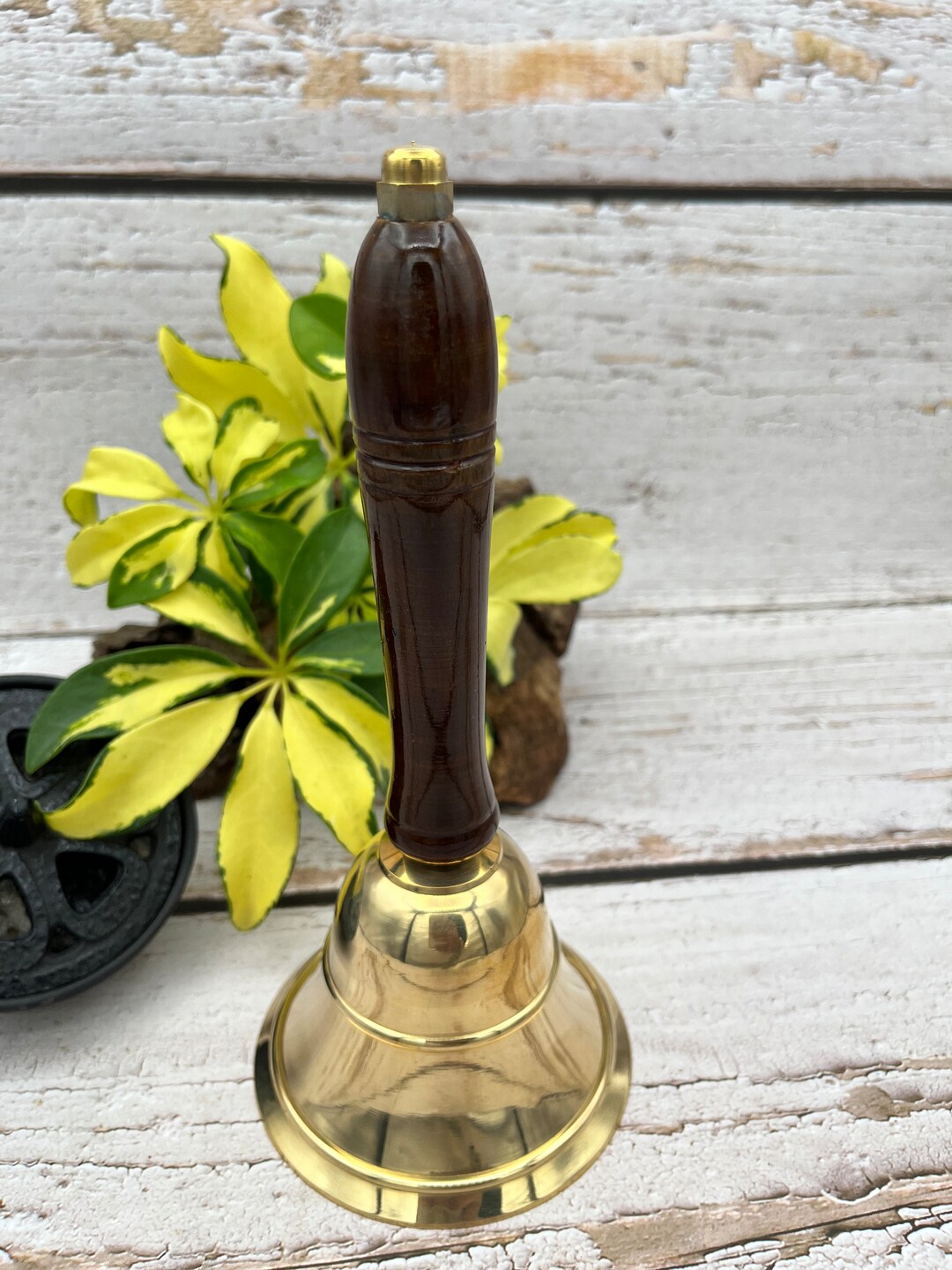 Brass Bell With Wooden Handle | Altar Bell | Ritual Ceremony Bell - Etsy