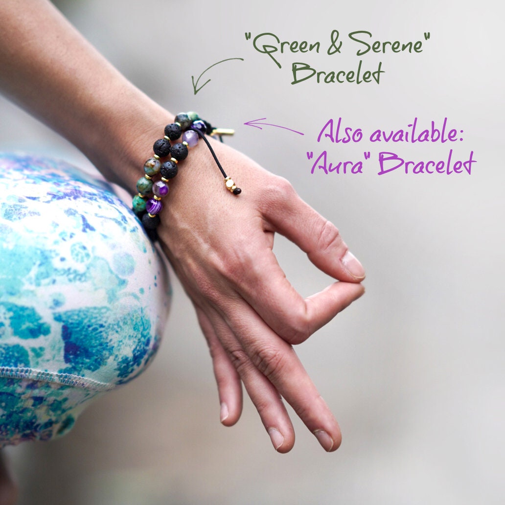 Adjustable Lava Stone Oil Diffuser Bracelet, Aromatherapy Bracelet ...