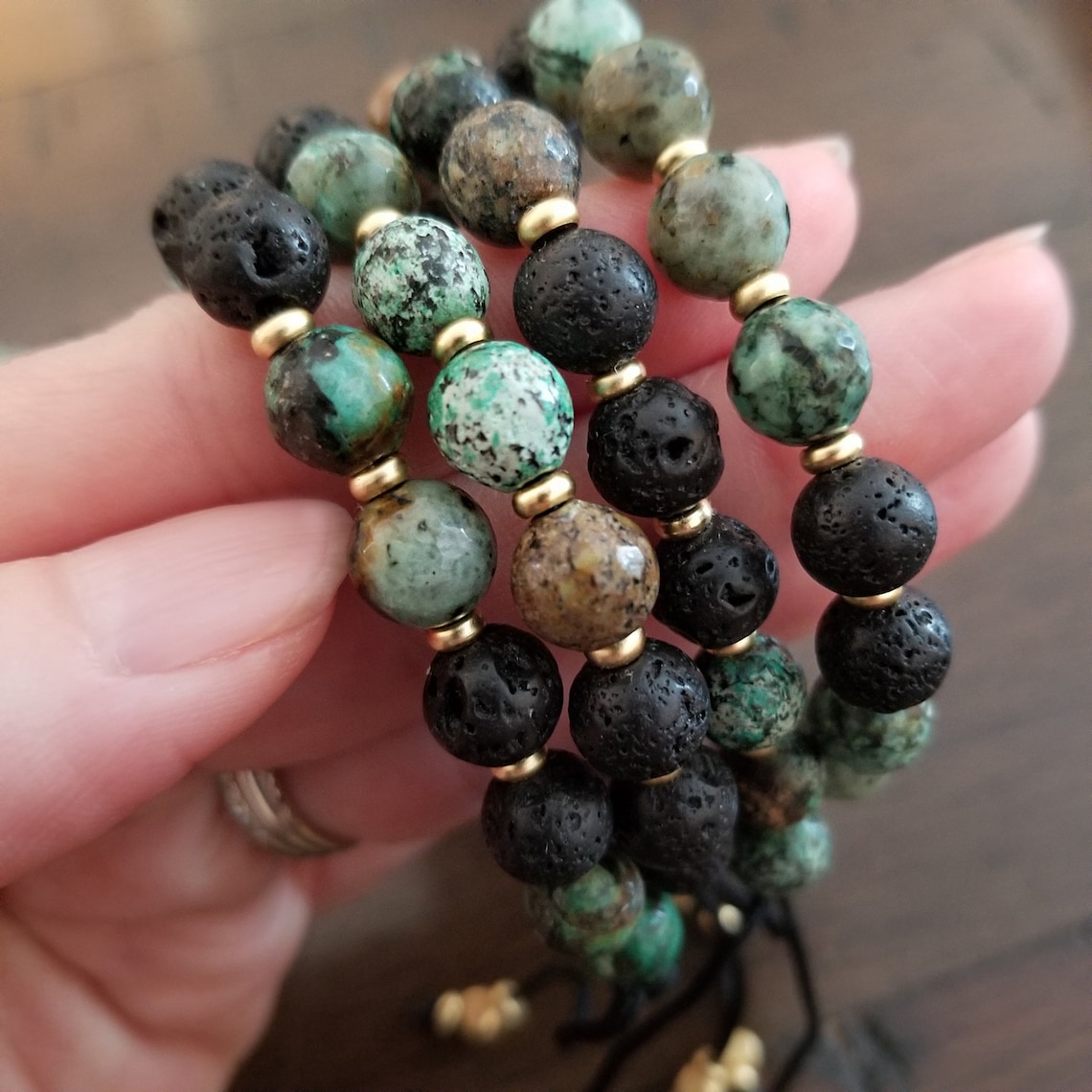 Adjustable Lava Stone Oil Diffuser Bracelet, Aromatherapy Bracelet ...