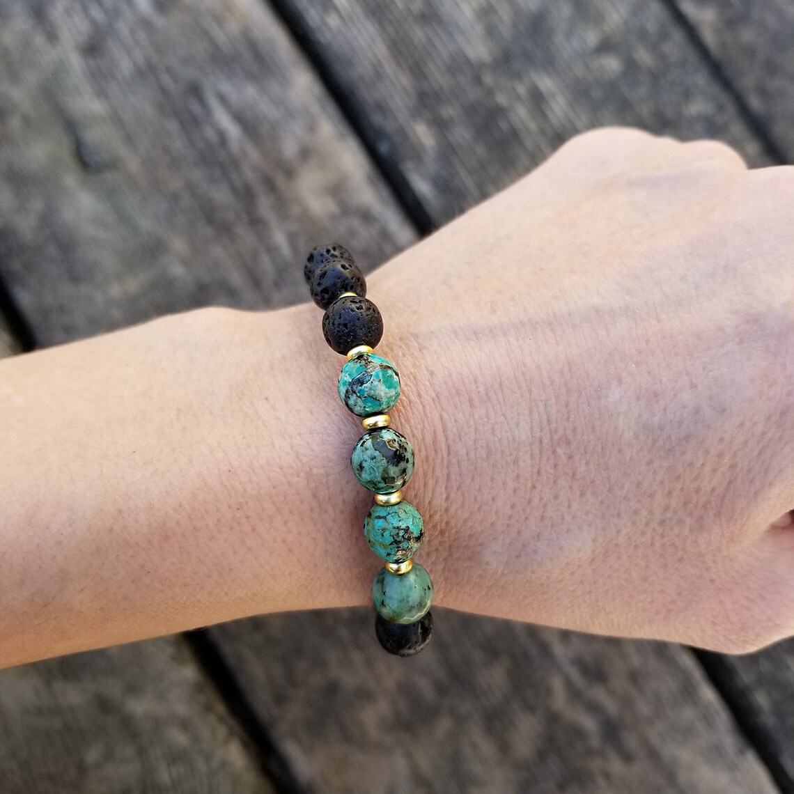 Adjustable Lava Stone Oil Diffuser Bracelet, Aromatherapy Bracelet ...