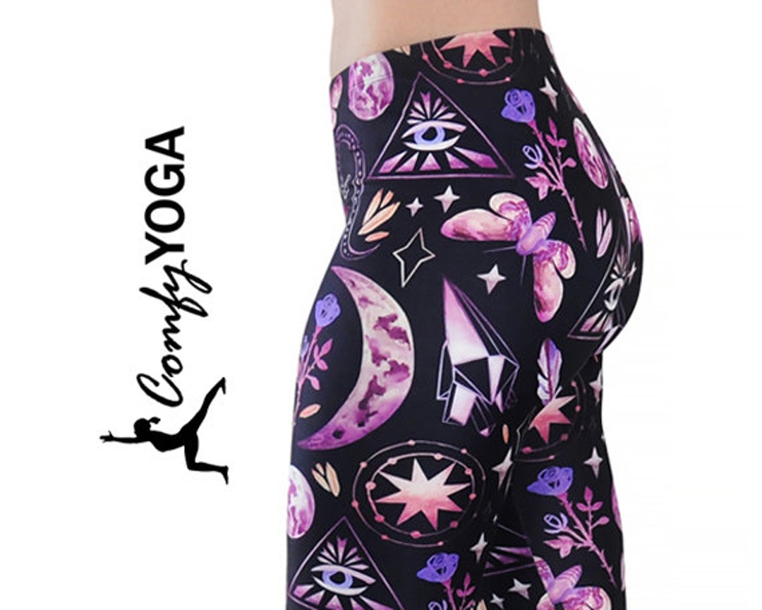 Mystical & Magical Leggings, Casual Mid-rise Tights, Celestial Stars ...