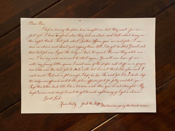 Hand written Jack the Ripper letter | Etsy