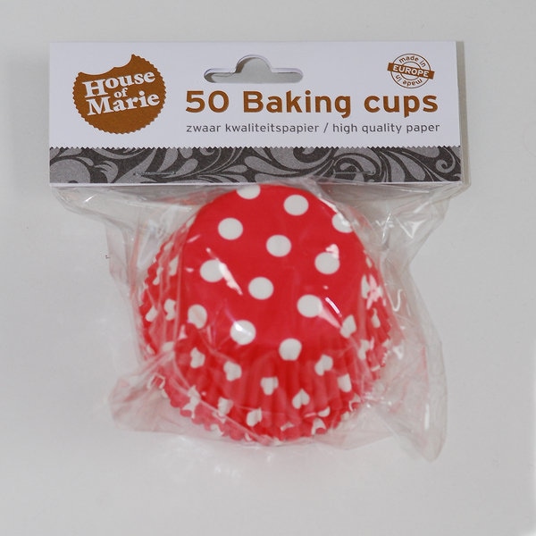 Muffin moulding dots red paper baking tin dotted retro | Etsy