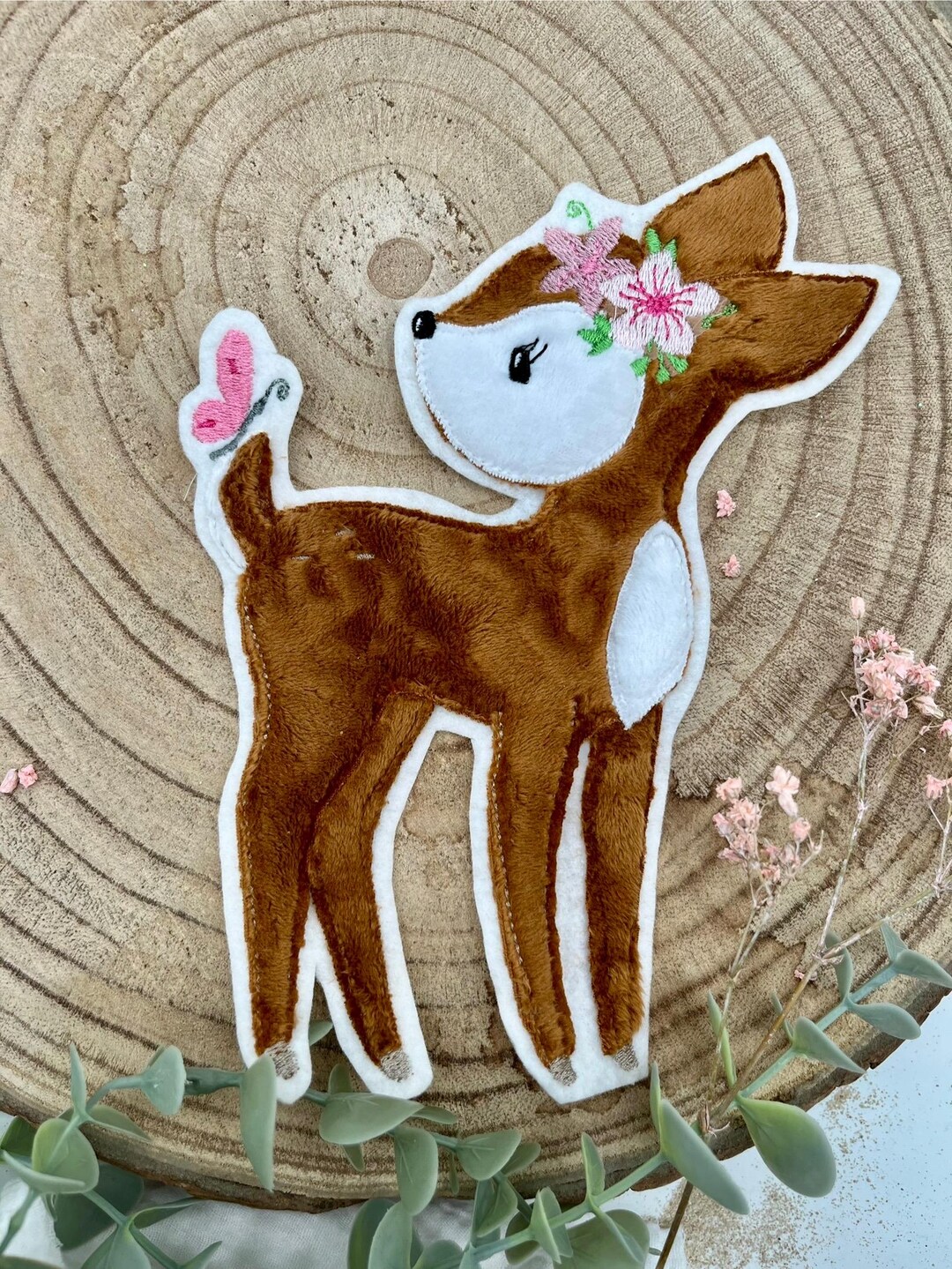 Large Fawn Appliqué Marie Brown - Etsy