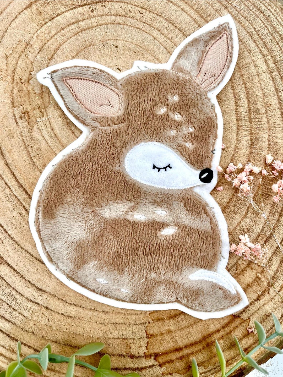 Sleeping Fawn Appliqué Brown - Etsy