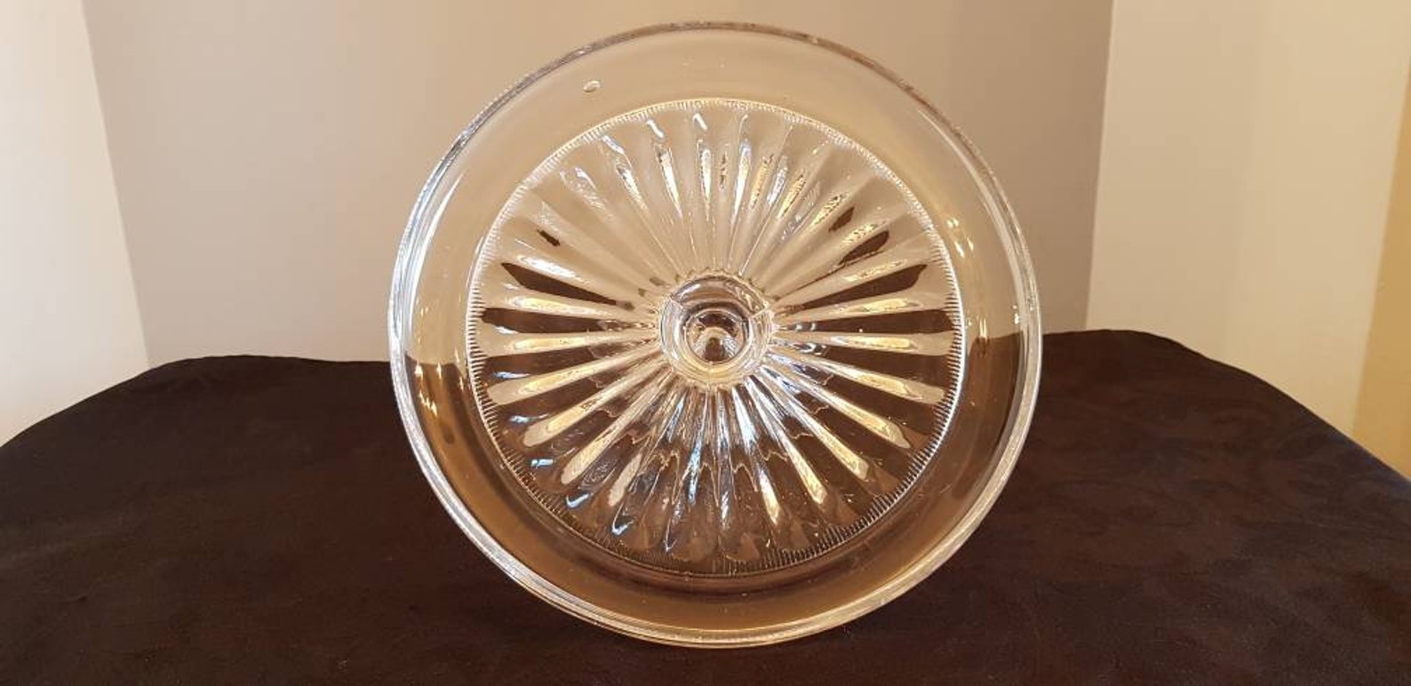 Vintage Pedestal Pressed Clear Glass Cake Plate/stand | Etsy
