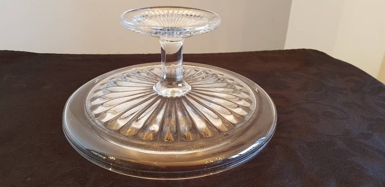 Vintage Pedestal Pressed Clear Glass Cake Plate/stand | Etsy