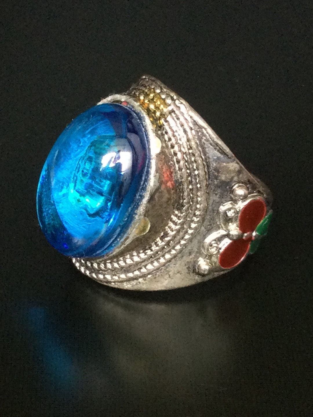 Rare Blue Ocean Stone Magic Ring / Charm Silver Ring / Lucky and ...