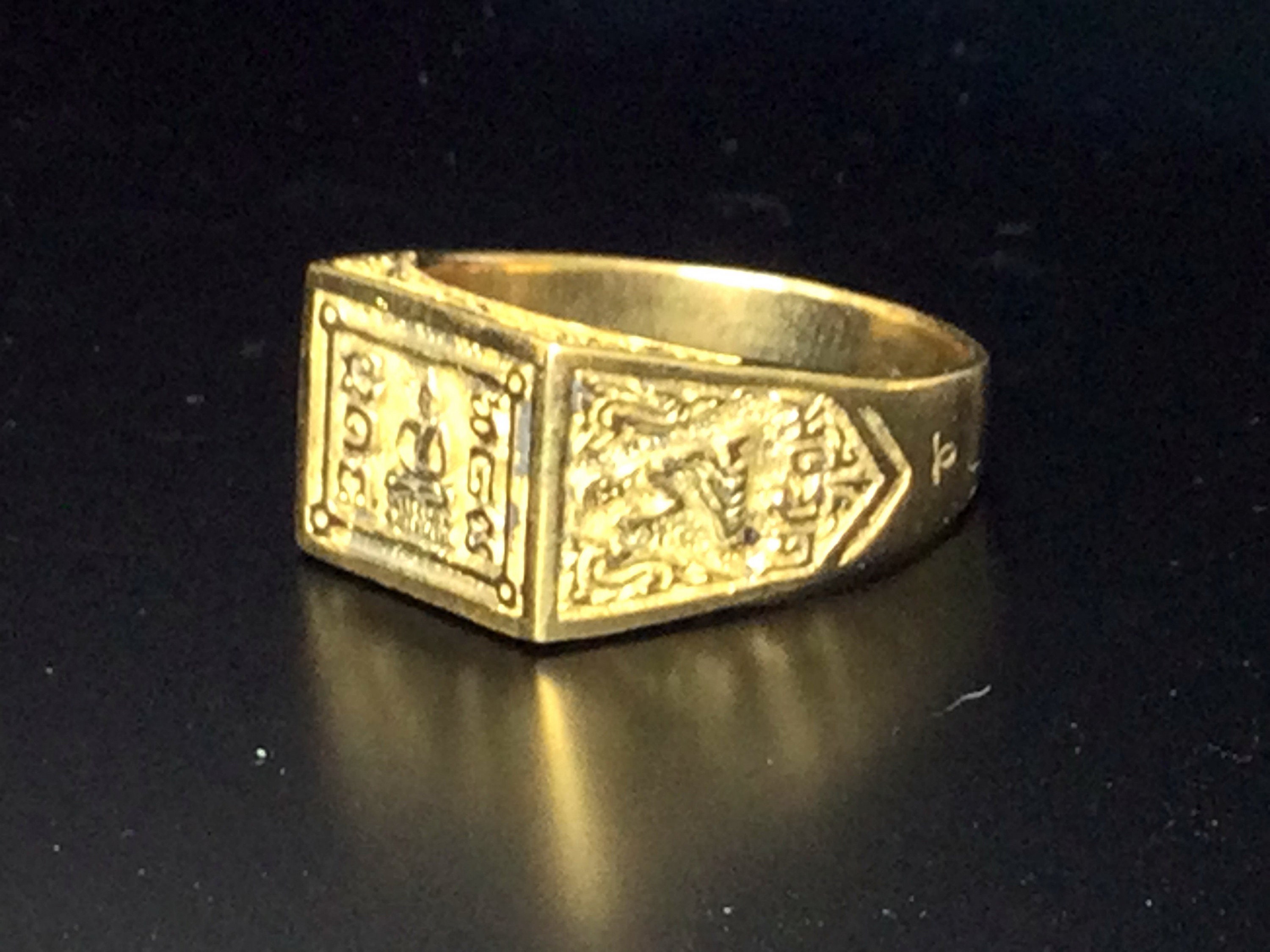 Rare Magic Gold Yantra LP Duu Ring B.E. 2519, Sakae Temple / Powerful ...