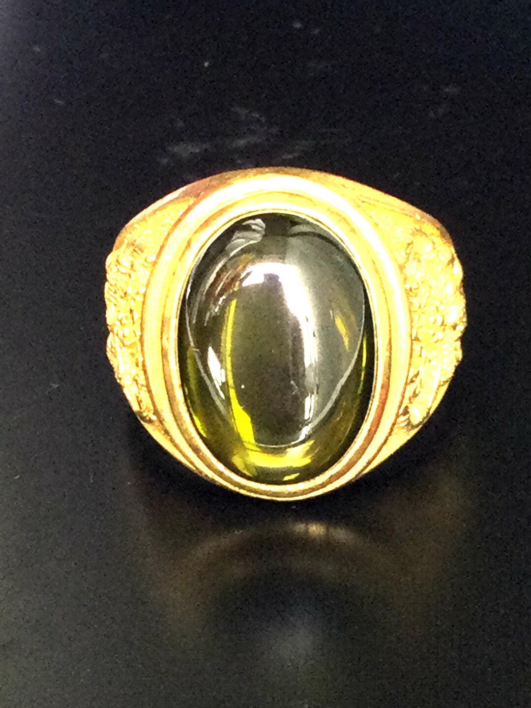 Rare Green Naga Eye Stone Dragon Gold Ring / Powerful Lucky and Charm ...