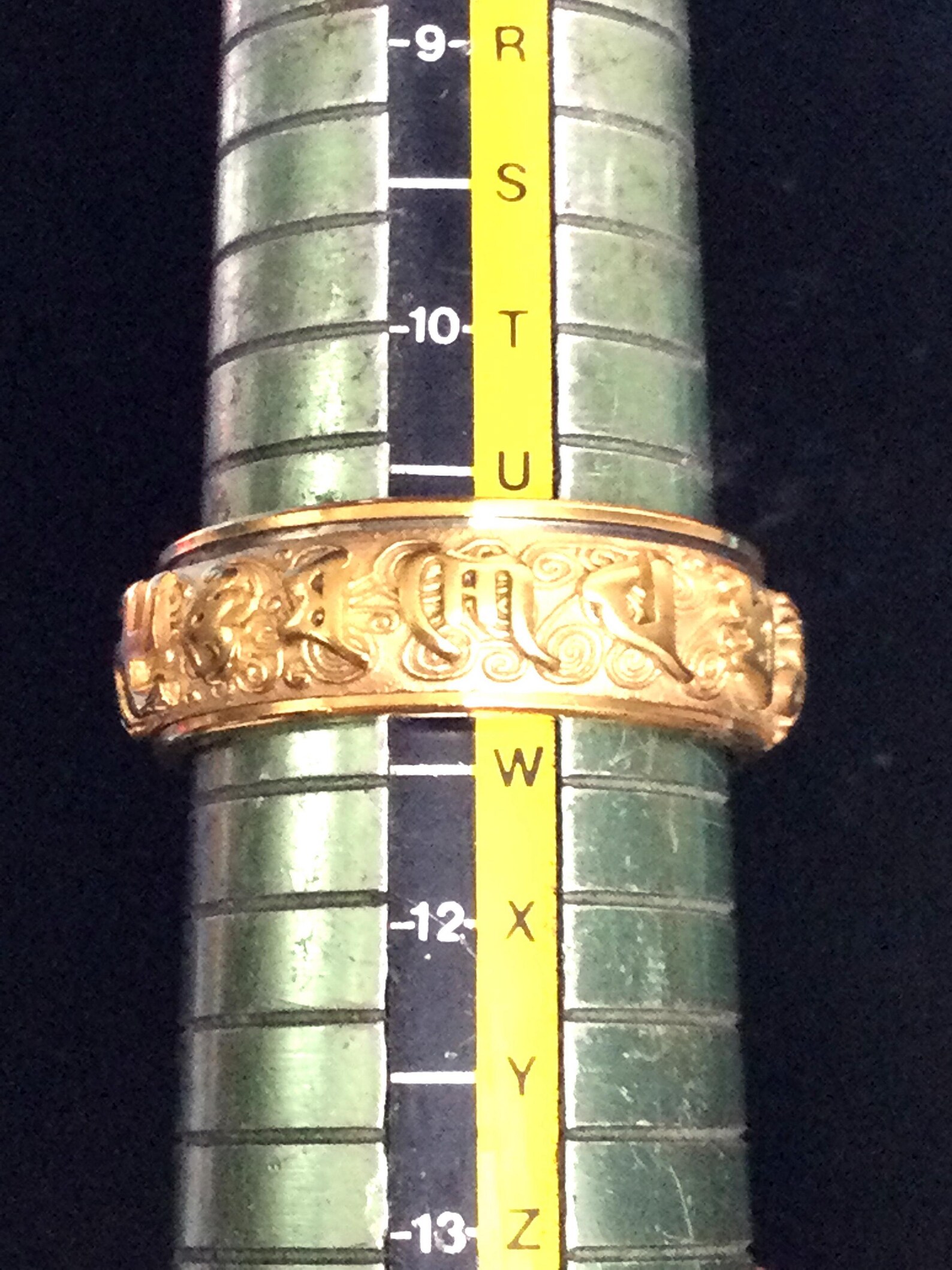 Unique Tibetan Mantra Yantra Spin Ring / Charm Gold 18K Ring / Lucky ...