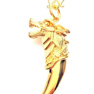 Rare Gold Wolf Tooth Magic Pendant / Powerful Wolf Tooth Fang Necklace ...
