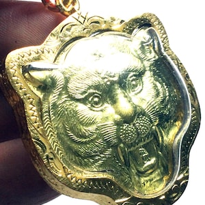 Rare Tiger Locket by LP Pern, Bang-phra Temple Magic Pendant / Good ...