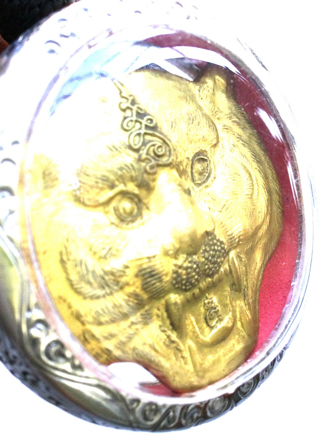 Rare Tiger Locket by LP Pern, Bang-phra Temple Magic Pendant / Good ...