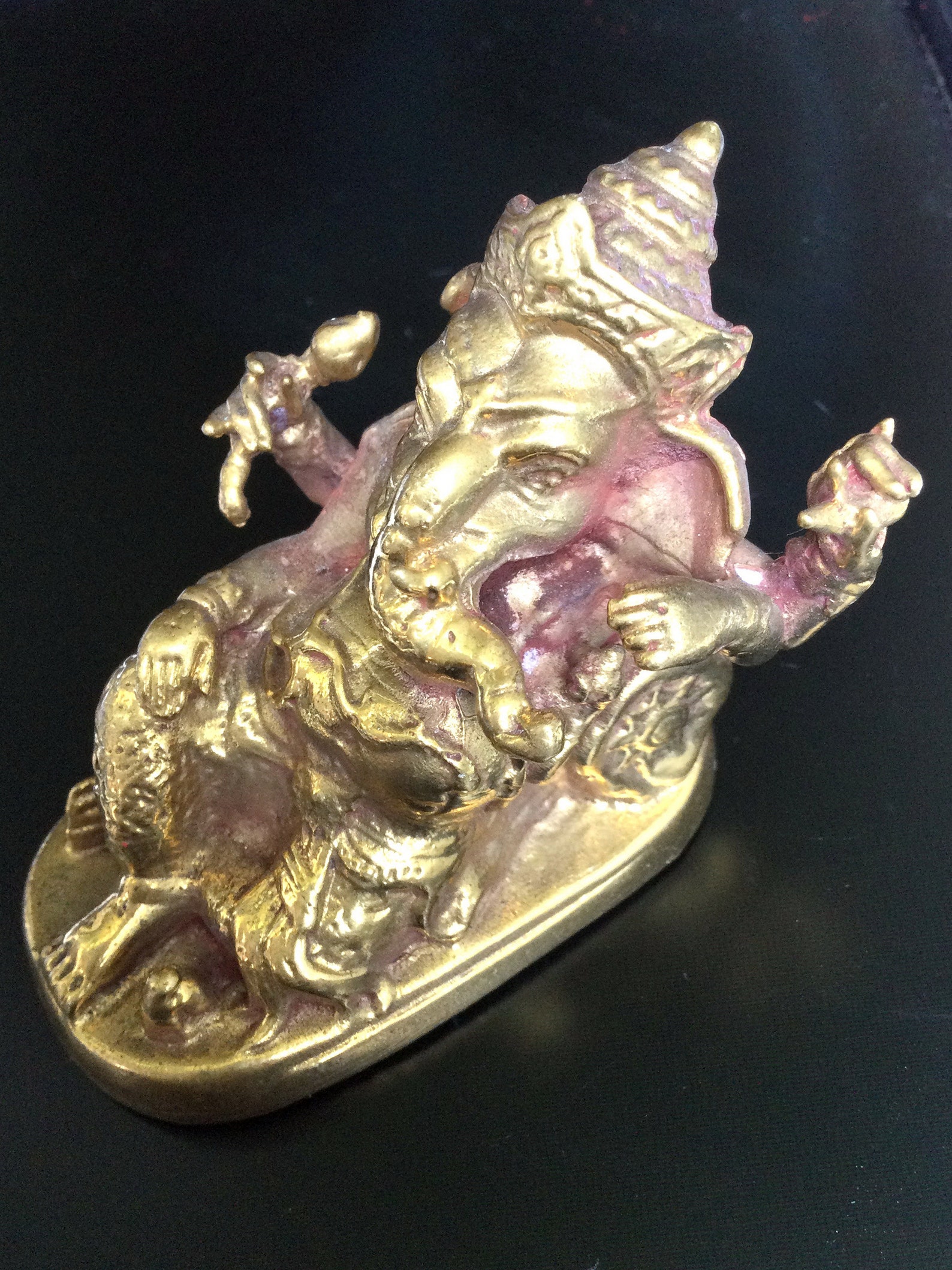 Rare Brass Hindu God Ganesha Statue / Powerful Lucky Talisman / Good ...