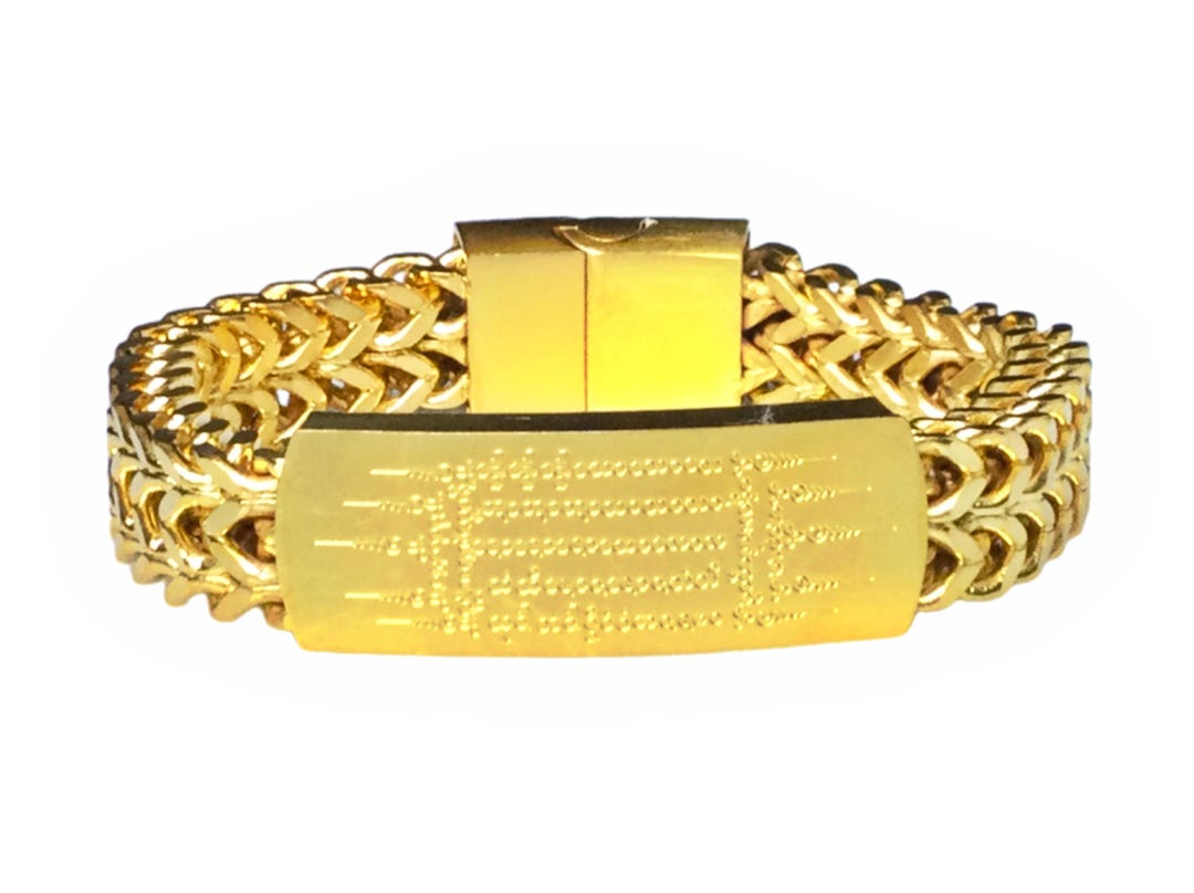 Rare Gold 5 Row Mantra Yantra Arjan Nuu Bracelet / Top Powerful Lucky ...