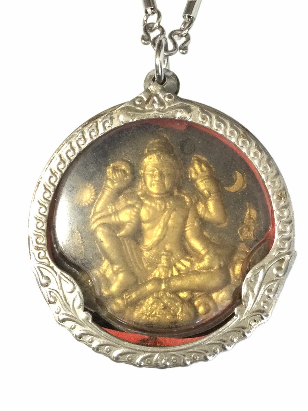 Rare Jatukam Ramathep Coin & Yantra (back) Pendant / Wat Yai Chai ...