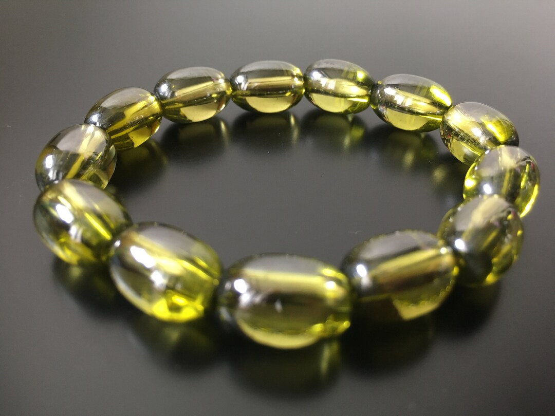 Natural Green Oval Naga Eye Stone 12mm Ellipse Bracelet Luck Charm Gift ...