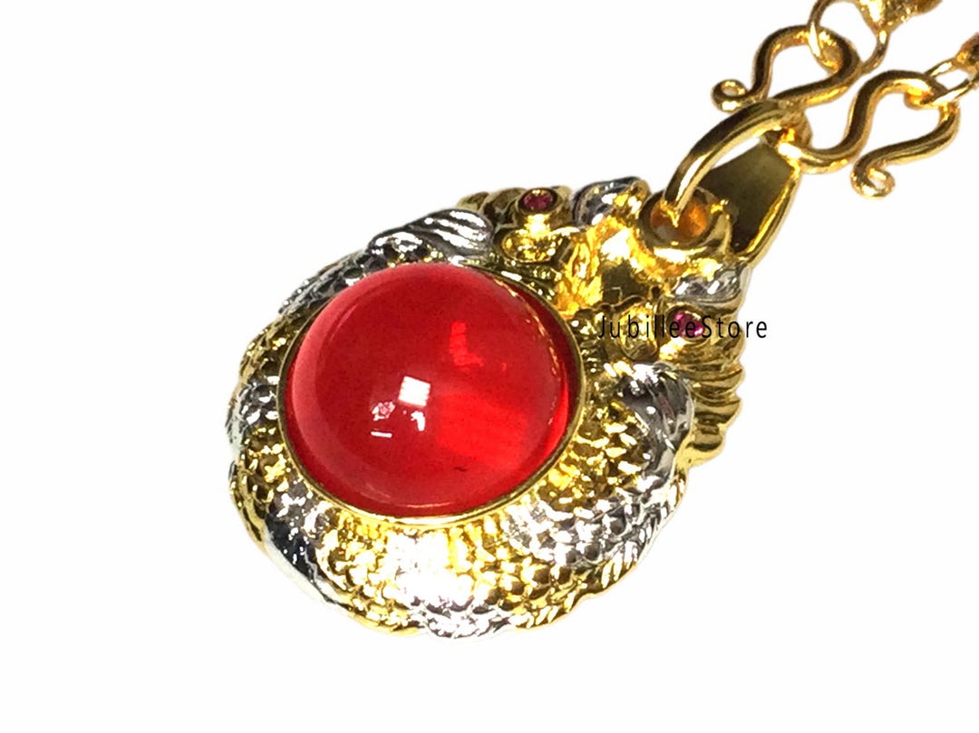 Red Naga Eye Stone Magic Gold Locket Pendant / Attractive and Charm ...