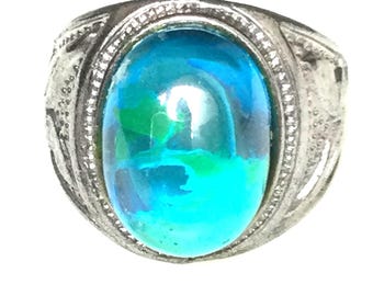Rare Blue Ocean Stone Magic Ring / Charm Silver Ring / Lucky and ...